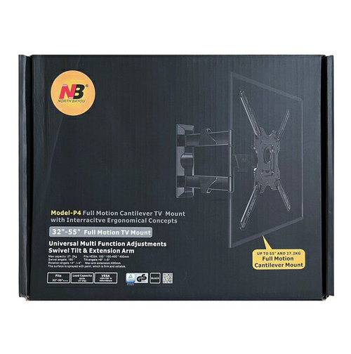NB North Bayou Model P4 6 Way Swivel Tilt Wall Mount, TV Wall Mount for ...