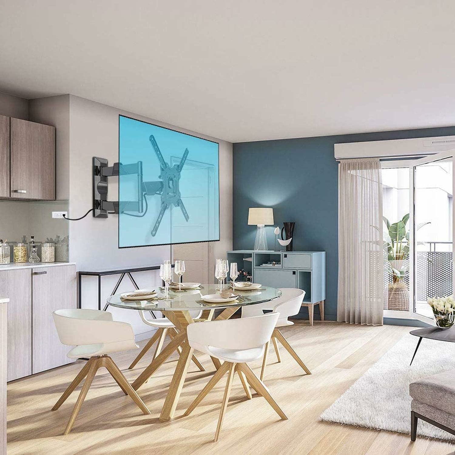 NB North Bayou Model P4 6 Way Swivel Tilt Wall Mount, TV Wall Mount for ...