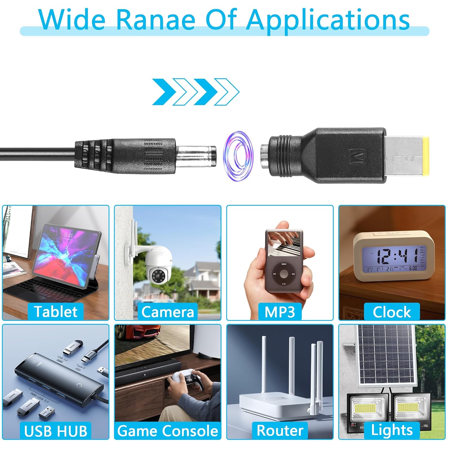 USB C to DC PD Adapter Cable with 10 Connecor Tips,Type-C to DC Power ...