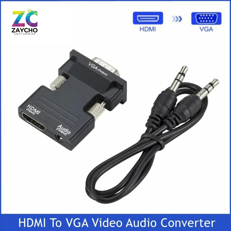 📺HDMI to VGA Adapter with 3.5mm Audio 🔌 Port Out for Old Computer ...