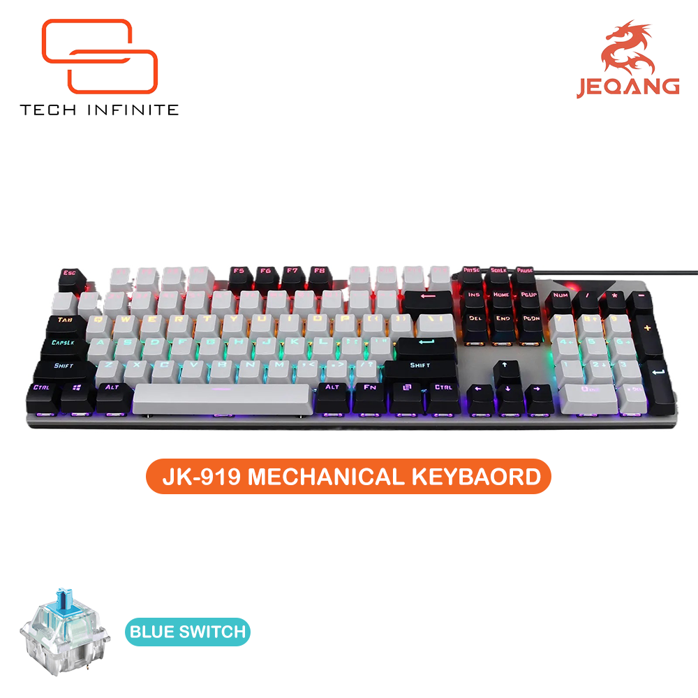 Tech Infinite JK-919 Wired Mechanical Keyboard 104-Key Conflict-Free ...