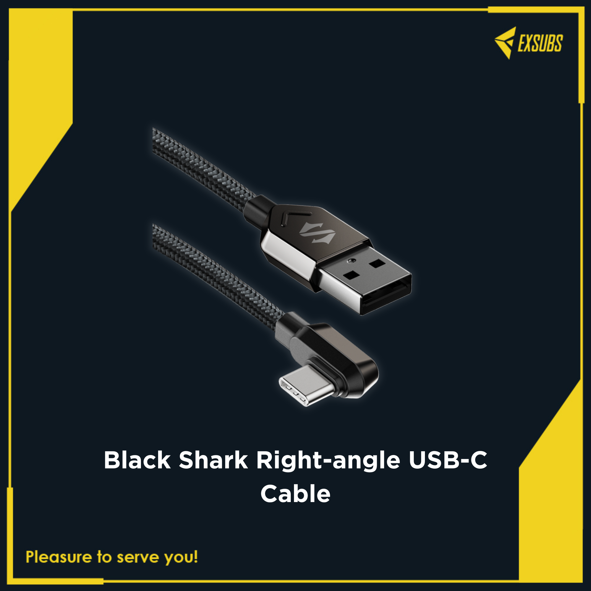 Black Shark Right-angle USB-C Cable | uab marketplace