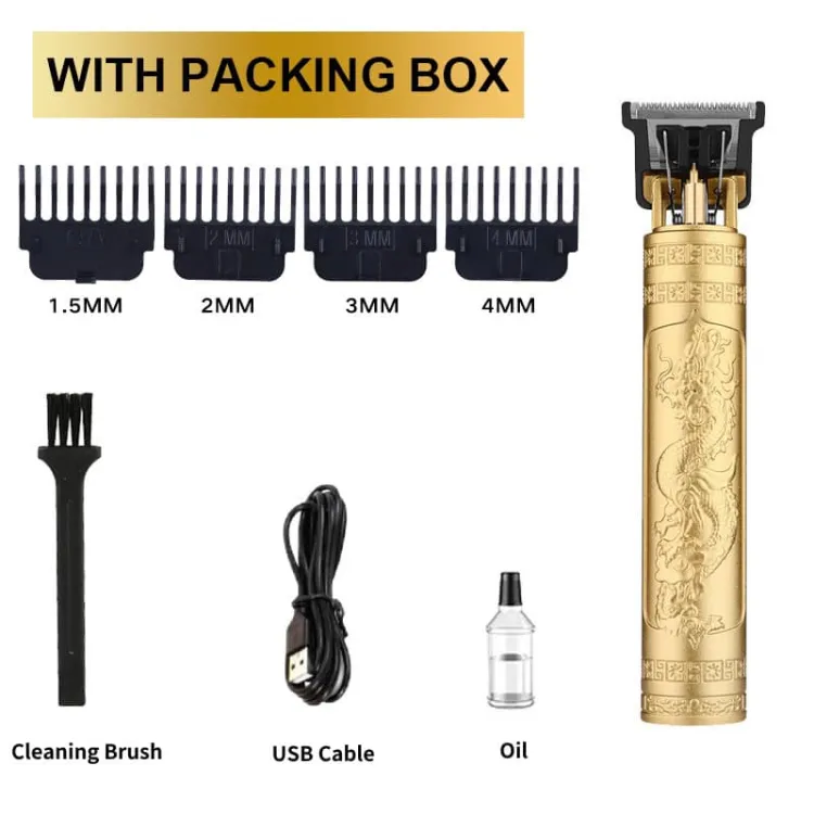 T9 Vintage Trimmer Professional -Gold Color - Dragon Design with 4 ...