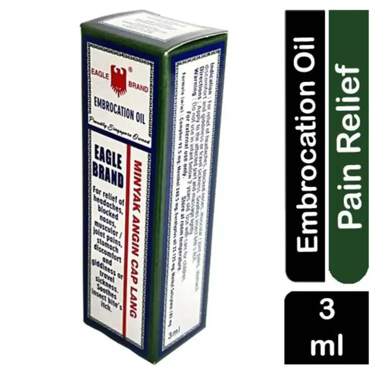 Eagle Brand Embrocation Oil Relief of Headaches & Muscle Pain (3ml ...